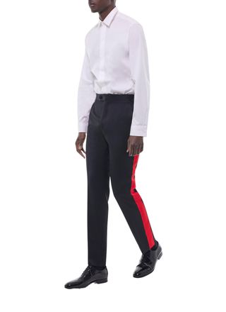 Fursac Pantalon de smoking ajust&eacute; en laine - Taille 39 - Homme