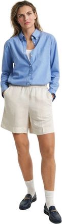 GANT Femme, Shorts, Beige, Taille: 36 FR Relaxed Fit Linen Blend Pull-On Shorts