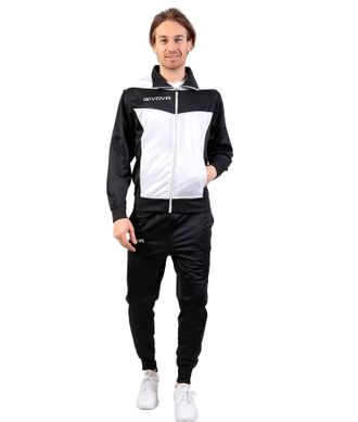 Givova Unisex Surv&ecirc;tement Visa Melange Jogginganzug, BLANC/NOIR 4S