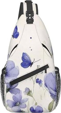 Generic Sac &agrave; dos &agrave; bandouli&egrave;re pour homme - Motif papillon - Lavande