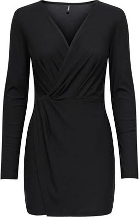 Only Onlsilja L/S Twist Dress JRS, Noir, L Femmes