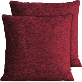 Matches 21 Kissenbezug 45x45 cm dunkelrot weiche Dekokissen f&uuml;r Couch - 2er Set Kissenh&uuml;llen als Sofakissen