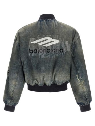 Balenciaga Mens Gray Polyester Bomber Clothing