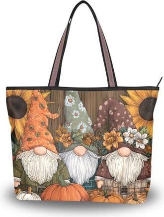 Alaza Grand sac fourre-tout, sac à bandoulière pour femme, sac à main décontracté, sac à main décontracté, nains de Noël avec poches zippées, L, Nain I21888