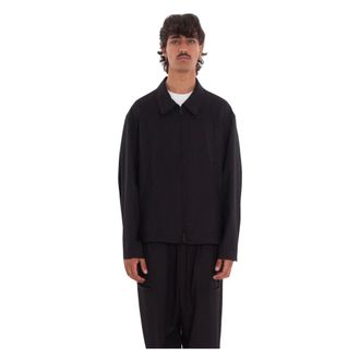 Yohji Yamamoto Homme, Vestes, Noir, Taille: M Blouson en Laine Raffinée