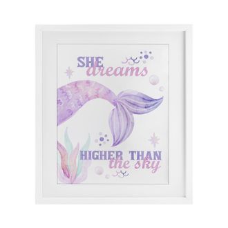 Stupell Industries Kunstdruck She Dreams Higher Than The Sky, gerahmt, unter Glas, Design von Kim Allen, 40,6 x 33 cm, Grau