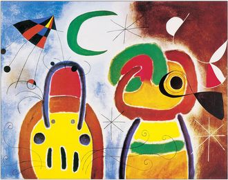 Artopweb Panneau décoratif, MIRÒ - LOiseau Au Plumage Déployé - 76x60