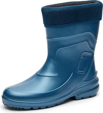 Ladeheid Thermo Eva Gummistiefel Damen gef&uuml;ttert wasserdichte und federleichte Regenstiefel Damen LA-800-2017 (Metal Blau/Navy, 41 EU)