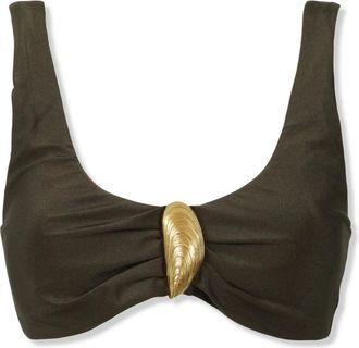 SIMKHAI Femme, Maillots de bain, Brun, Taille: 38 FR Veyra Shell Bikini Top