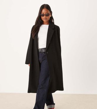 Asos Petite ASOS DESIGN Petite - Mantel zum Überziehen in Schwarz