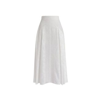 Alberta Ferretti Femme, Jupes, Blanc, Taille: 38 FR Sangallo Lace Long Skirt