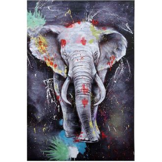 Hhg Lgem&auml;lde Elefant HHG 767, Leinwandbild Wandgem&auml;lde Gem&auml;lde, handgemaltes xl Wandbild 120x80cm