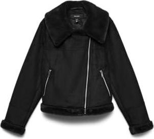 Vero Moda Vmpeggy Faux Suede Jacket Boos Femme Veste, Schwarz, M