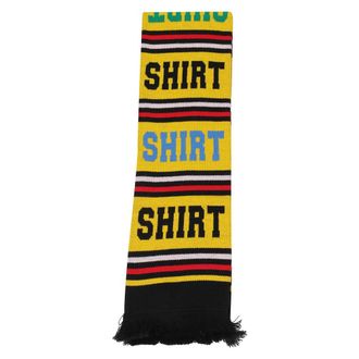 Comme Des Gar&ccedil;ons Gelber Schal mit Text und Streifen - - Accessories - Herren - Gelb - ONE SIZE