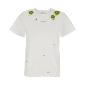 Shushu/Tong Shushu/Tong, Femme, Tops, Blanc, Taille: 38 FR Grommet Embroidered Floral Tee