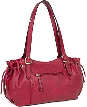 Pellet Sac porté épaule 2 anses - Compatible téléphone Portable - pour Femme - Collection Toscane - Framboise