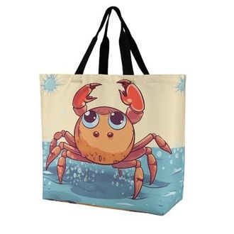 Generic Crabe De Dessin Anim&eacute; D&Eacute;t&eacute; Sac Cabas L&eacute;ger Sacs De Courses Grand Sac A Main Femme Pour Travail Shopping Voyage