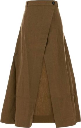 Le Kasha Femme, Jupes, Brun, Taille: 36 FR Linen Skirt