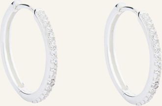 Pompidou Creolen Lillian Small Pav&eacute; By Glambou silber