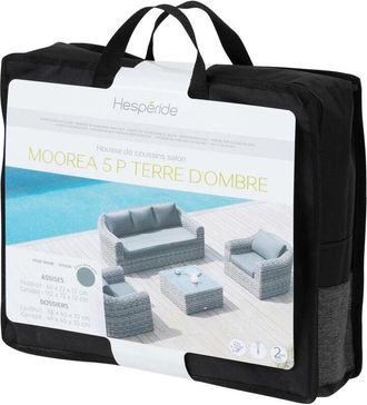 Hesperide Hesperide - Housse de coussin pour salon de jardin Moor&eacute;a terre d ombre 5 places - Hesp&eacute;ride