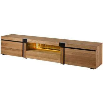 Massivmoebel24 TV-Board Wildeiche 260x48x50 natur ge&ouml;lt ROTTERDAM 120