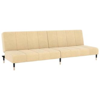 vidaXL Schlafsofa 2-Sitzer Creme Samt Vidaxl