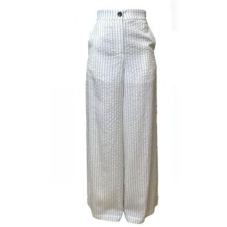 Liu Jo Femme, Pantalons, Blanc, Taille: 38 FR Wide Pantalons