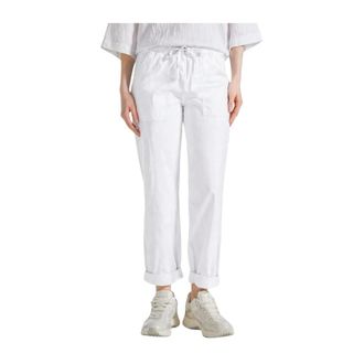 Deha Deha, Femme, Pantalons, Blanc, Taille: 42 FR Pantalon Droit en Popeline