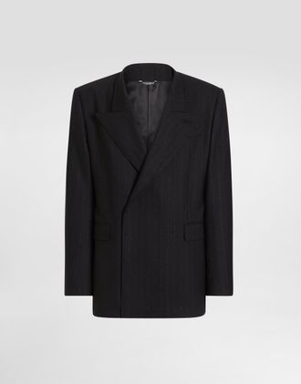 Dolce & Gabbana Sicilia Double-breasted Pinstripe Wool Jacket - Mann Collection n/d 54