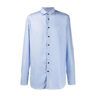 Etro Cotton Poplin Slim Shirt - - Shirts - Herren - Blau - XL