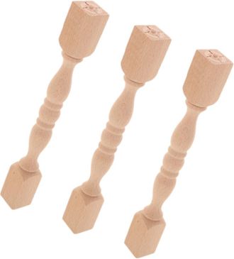 DOITOOL 3 St&uuml;ck Unlackierte Holzpfosten Endst&uuml;cke Khaki Dekorative Massivholz Baluster f&uuml;r Treppen Zaun und M&ouml;bel Vielseitige DIY Bastelarbeiten Solide Kultur
