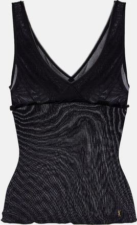Saint Laurent Top en satin de soie