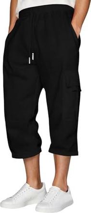 Generic Pantalon de jogging pour homme - Pantalon cargo d&eacute;contract&eacute; pour homme avec design de poche - Tissu extensible confortable - Coupe d&eacute;contract&eacute;e - V&ecirc;te