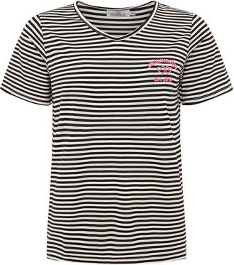 Zwillingsherz T-Shirt Zwillingsherz V-Neck, gestreift, kleines Motiv gestickt