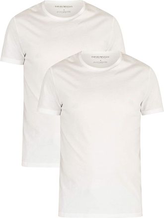 Emporio Armani Herren 2-pack T-shirt Crew Neck Pure Cotton Schlafanzugoberteil, White/White, L EU