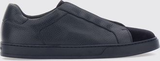 Doucal's Slip-on-Sneaker von aus Wolle und genarbtem Kalbsleder mit elastischen Schn&uuml;rsenkeln