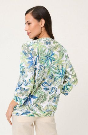 Olsen T-Shirt Shirt mit Tunika-Ausschnitt und Allover-Dessin