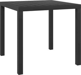 vidaXL Table de jardin Noir 80 x 80 x 74 cm Aluminium et wpc Vidaxl