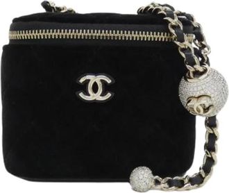 Chanel Sac bandouli&egrave;re mini Pre-owned en velours - Femme - Pre-owned - Noir - Taille: ONE Size
