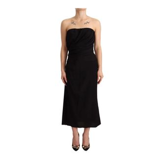 Dolce & Gabbana Tr&auml;gerloses Midikleid - - Dresses - Damen - Schwarzk - S