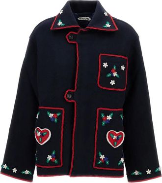 Bode Jacke mit Knopfverschluss - Blau