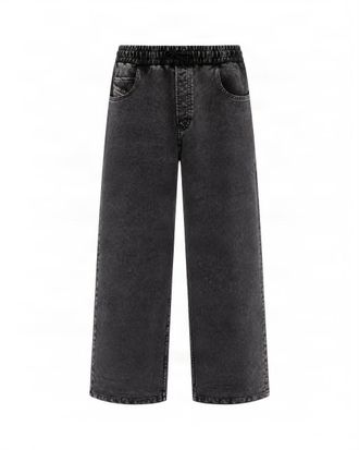Diesel Stone-Washed Wide-Leg Jeans - Gray