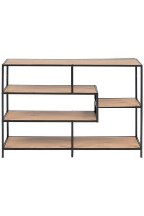 Xora Regal, Schwarz, Eiche, Holzwerkstoff, 114x78x35 cm, Wohnzimmer, Regale, B&uuml;cherregale