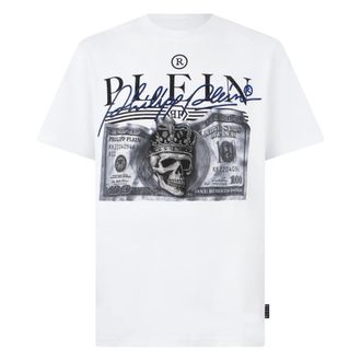 Philipp Plein Homme, Tops, Blanc, Taille: 2XL T-Chemises