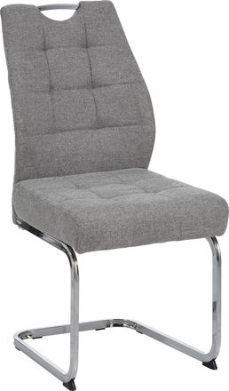 CARRYHOME Schwingstuhl, Braun, Chrom, Metall, Textil, C-Form, 46x96x61.5 cm, Stoffauswahl, Typenauswahl, Esszimmer, St&uuml;hle, Esszimmerst&uuml;hle, Schwingst&uuml;hle