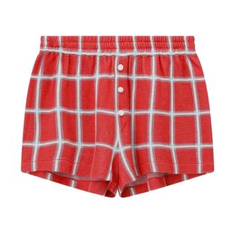 Guest In Residence Shorts mit Karomuster - - Underwear - Herren - Rot - M