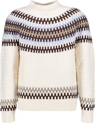 HUGO BOSS Herren Pullover beige Schurwolle gemustert