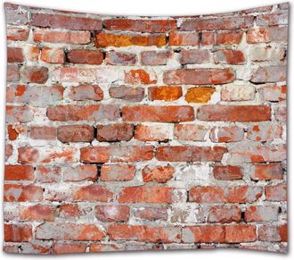A.Monamour Wandteppich Grunge Rote Backsteinmauer Textur Hintergrund Tuch Kunstdruck Tapisserie Wandbehang Wanddeko Vorhang Tischdecke Tagesdecke Picknickdecken 