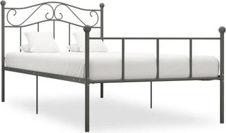 vidaXL Cadre de lit sans matelas gris métal 100x200 cm Vidaxl