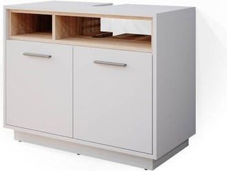 Vicco Meuble sous Vasque Simple Beatrice, Blanc/Sonoma, 80 x 64 cm